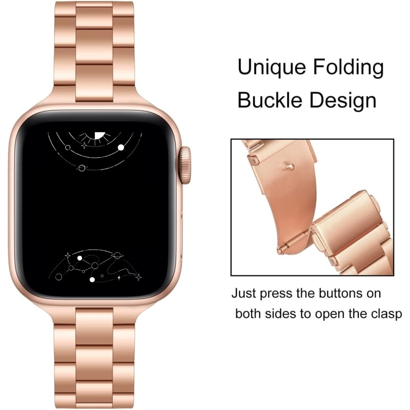 Zoe Beautiful Thin Metal Apple Watch Band, Amazing Stainless Steel ...